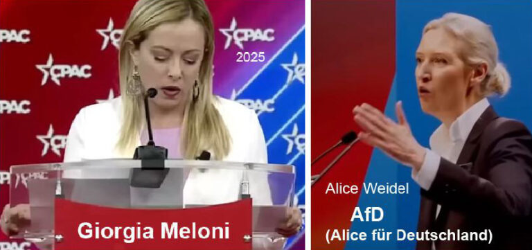 Giorgia Meloni und Alice Weidel bilden eine Gegenmacht zu Europa. 28.05 ...